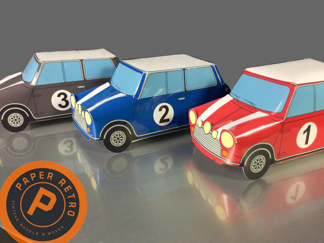 MINI Cooper Rally Car Paper Model Kit A – Classic Car Printable (x3 A4 ...