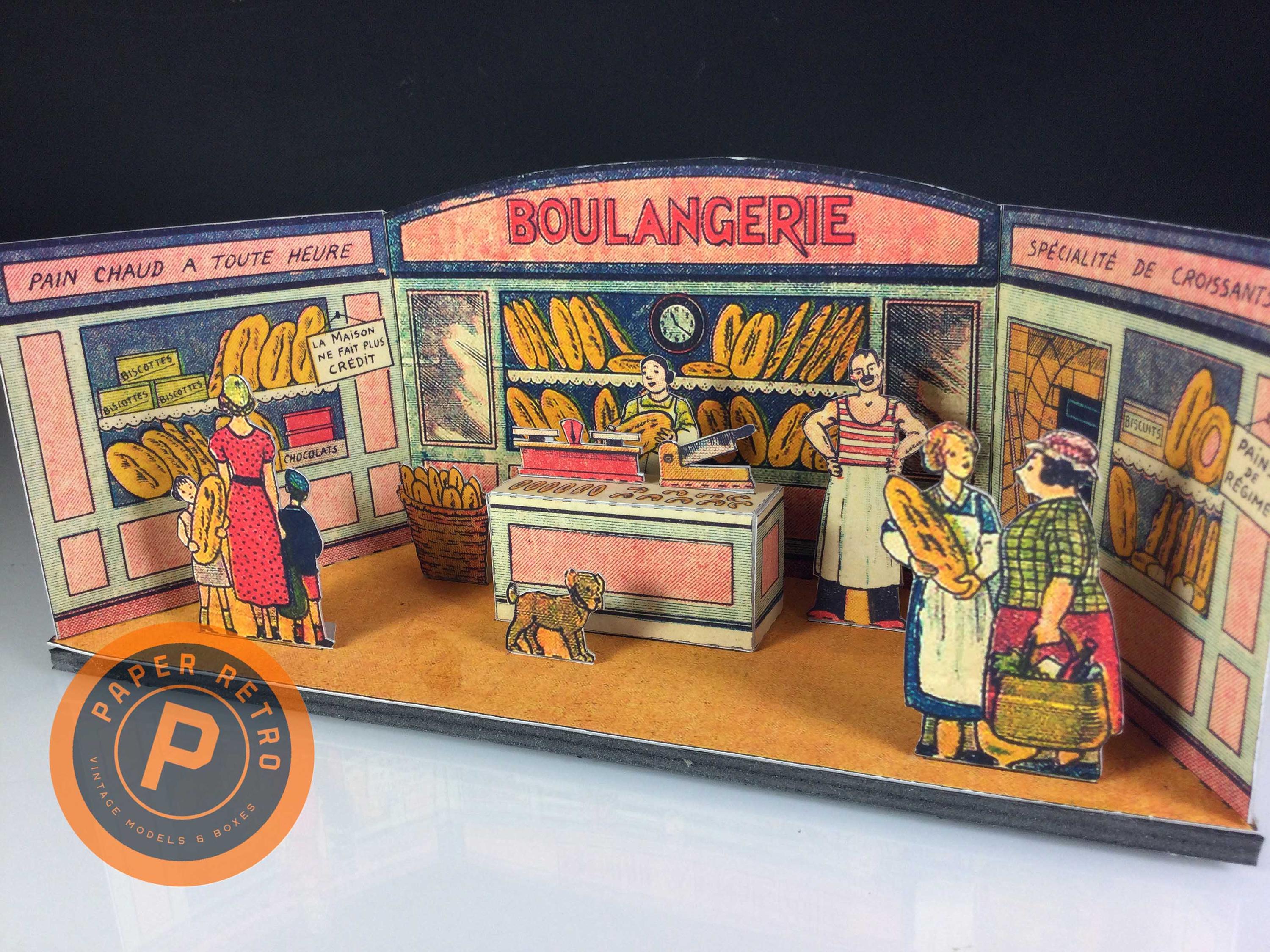 BAKERY Diorama Vintage French Cut Out Paper 3D Model Boulangerie ...