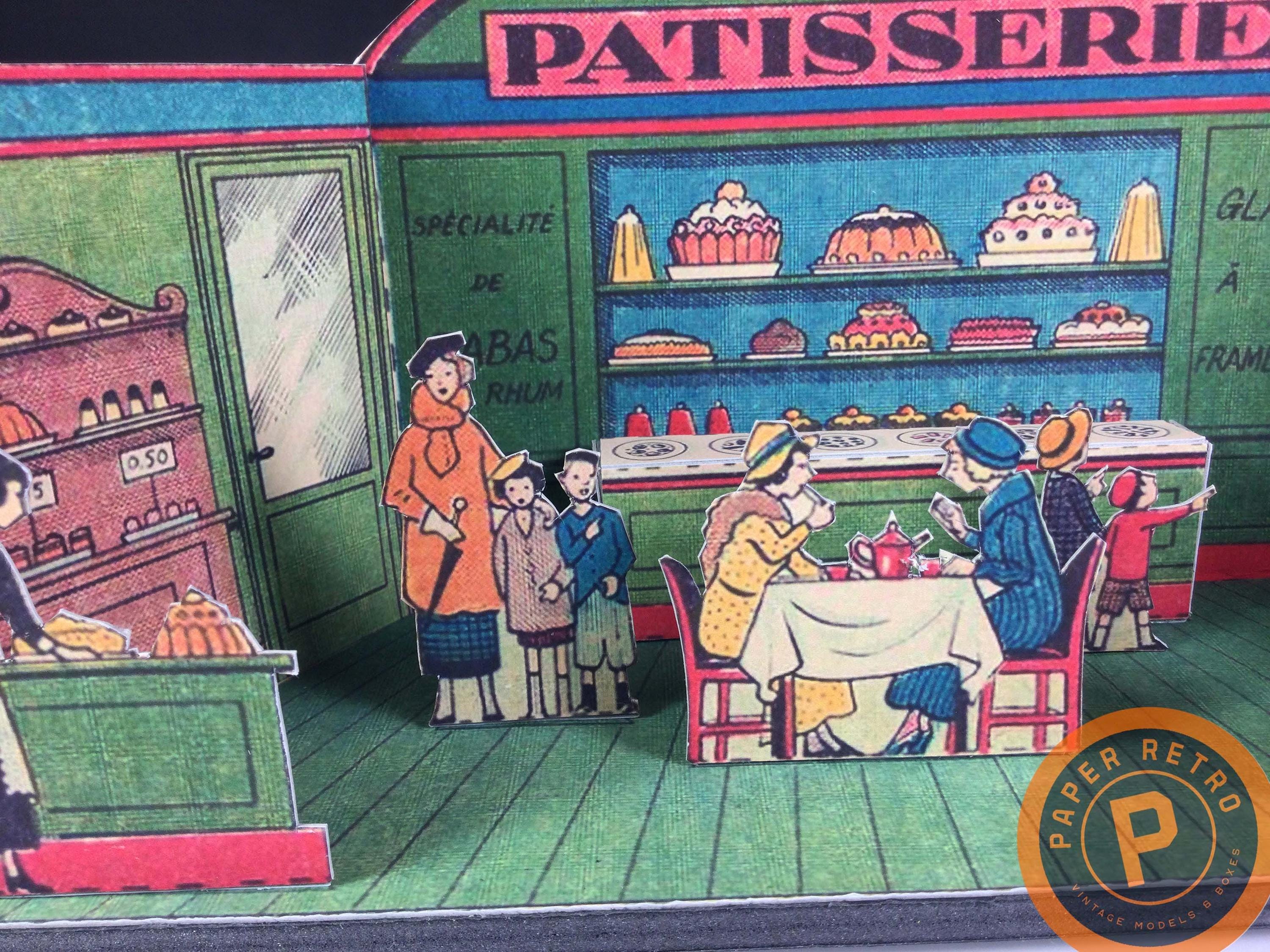 PATISSERIE Cake Shop Diorama Vintage French Cut Out Paper 3D Model ...