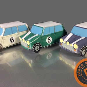 MINI Cooper Rally Car Paper Model Kit B – Classic Car Printable (x3 A4 ...