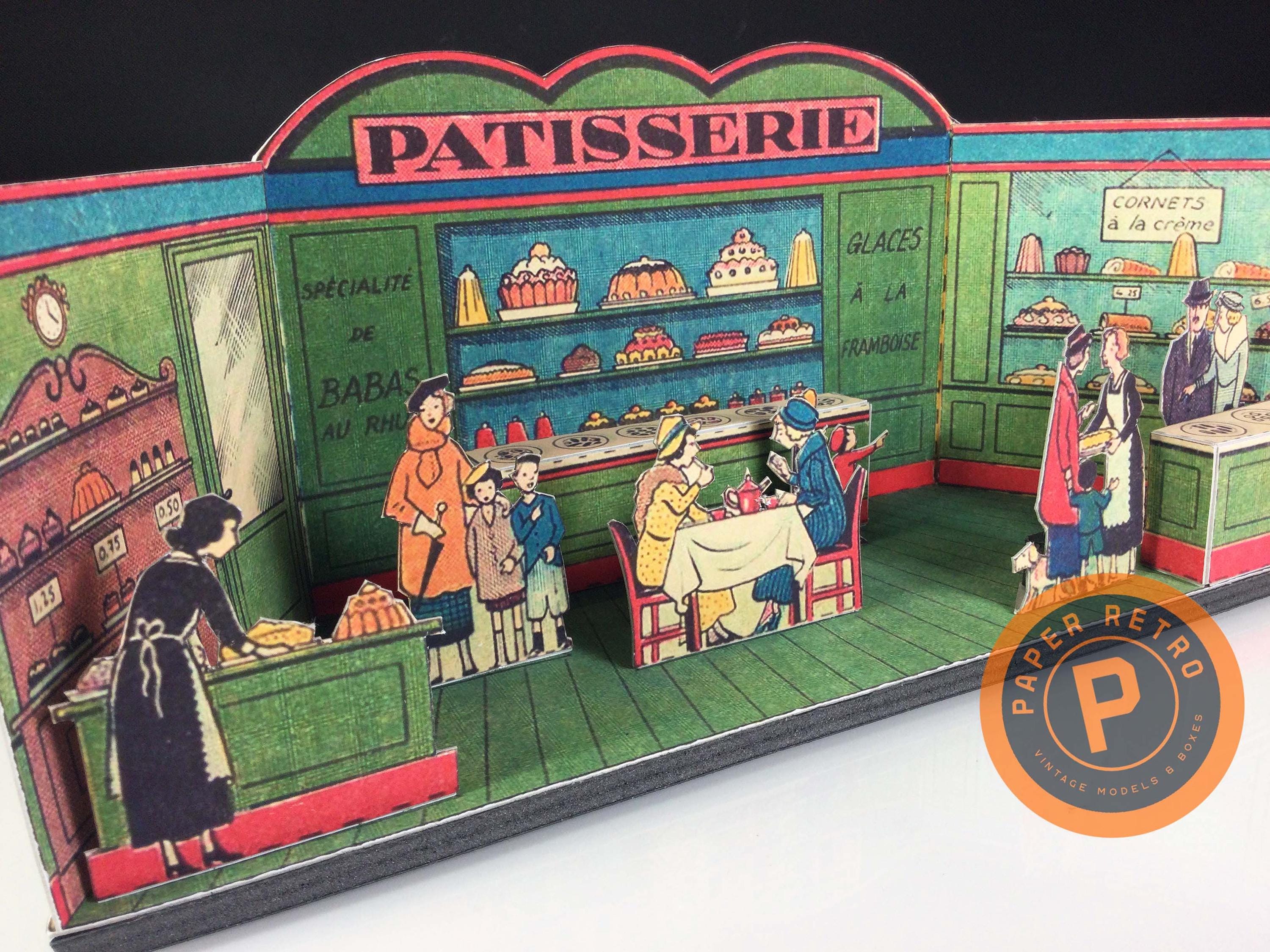 PATISSERIE Cake Shop Diorama Vintage French Cut Out Paper 3D Model ...