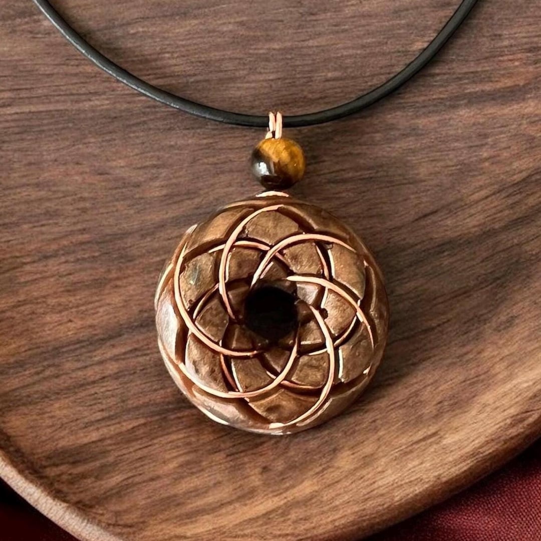 Orgonite Torus Necklace: Copper Rodin Coil, Crystal Vortex Pendant ...