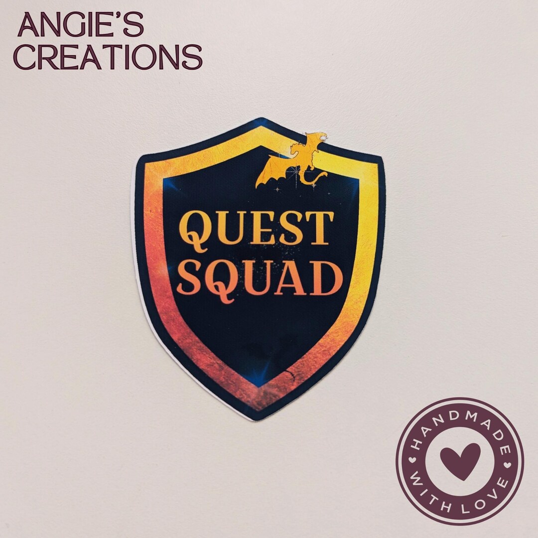 Quest Squad Shield Vinyl Sticker | Handmade, Crest, Fourth Wing ...