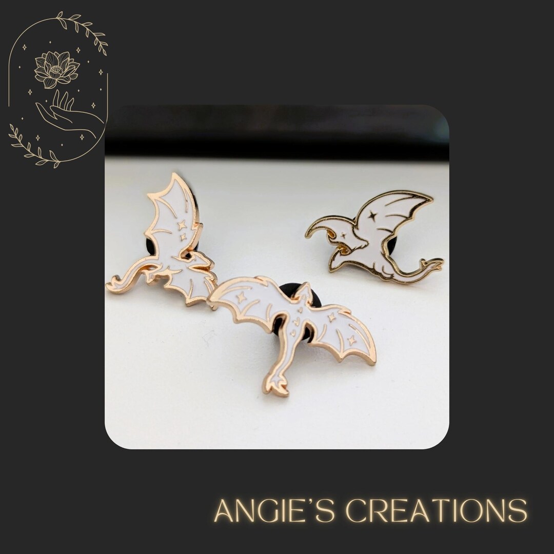 Flying Dragon Enamel Pendant | Fourth Wing, Tairn, Andarna, Violets ...