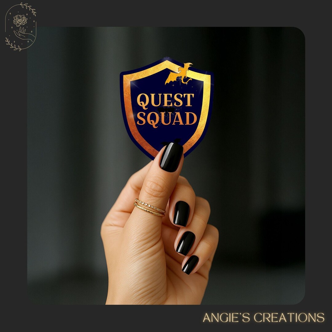 Quest Squad Shield Crest, Fourth Wing Inspired Handmade Sticker • 1, 2 ...