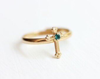 Gold cross ring | Etsy