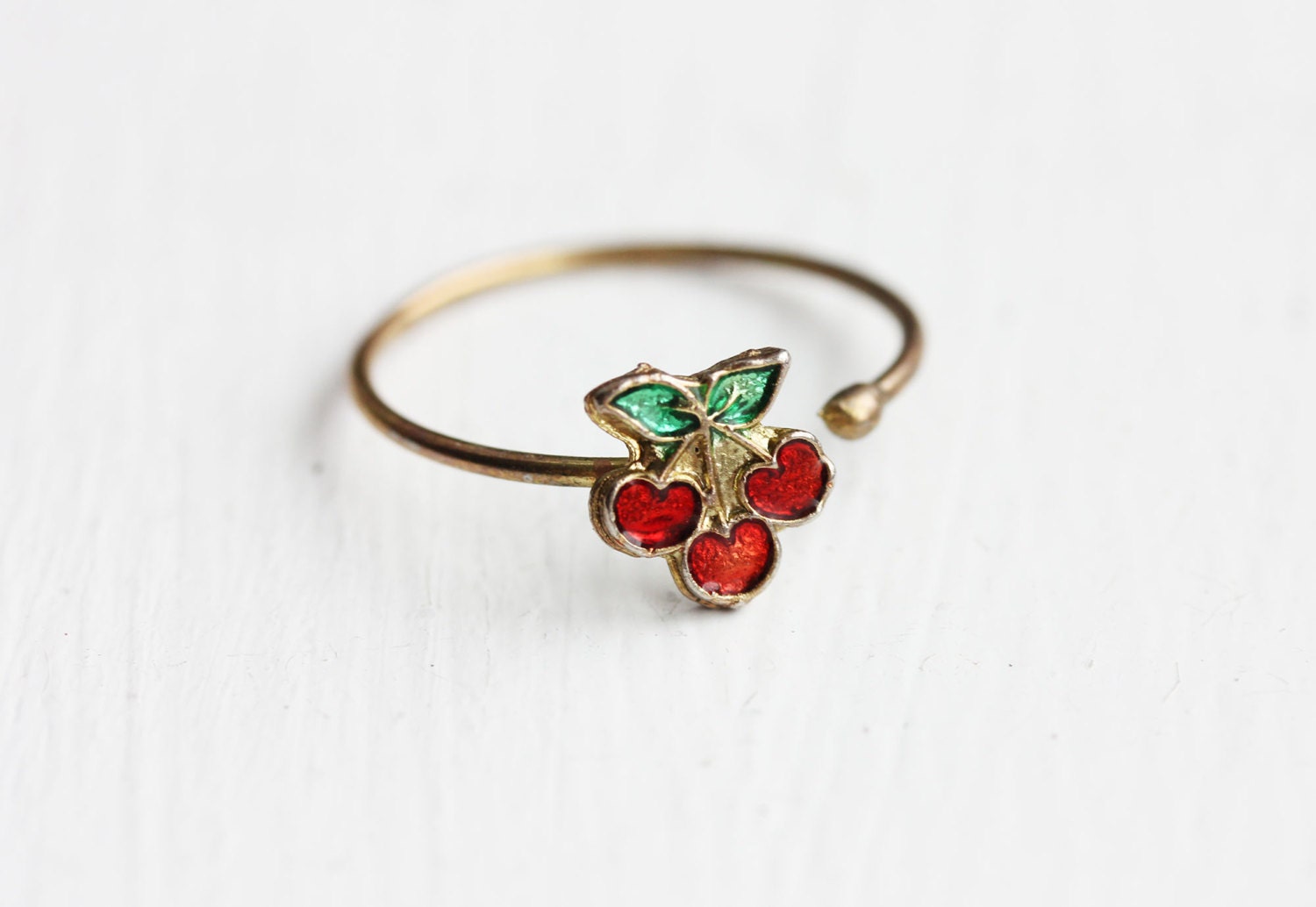 Enamel Fruit Ring Adjustable Sizes 8-9 - Etsy