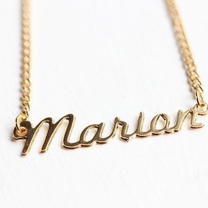 Marian Name Necklace Gold, Name Necklace, Vintage Name Necklace Gold ...