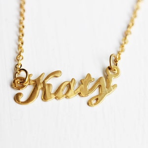Katy Name Necklace Gold, Name Necklace, Vintage Name Necklace Gold ...