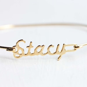 Stacy Name Bracelet Gold, Name Bracelet, Vintage Name Bracelet Gold ...