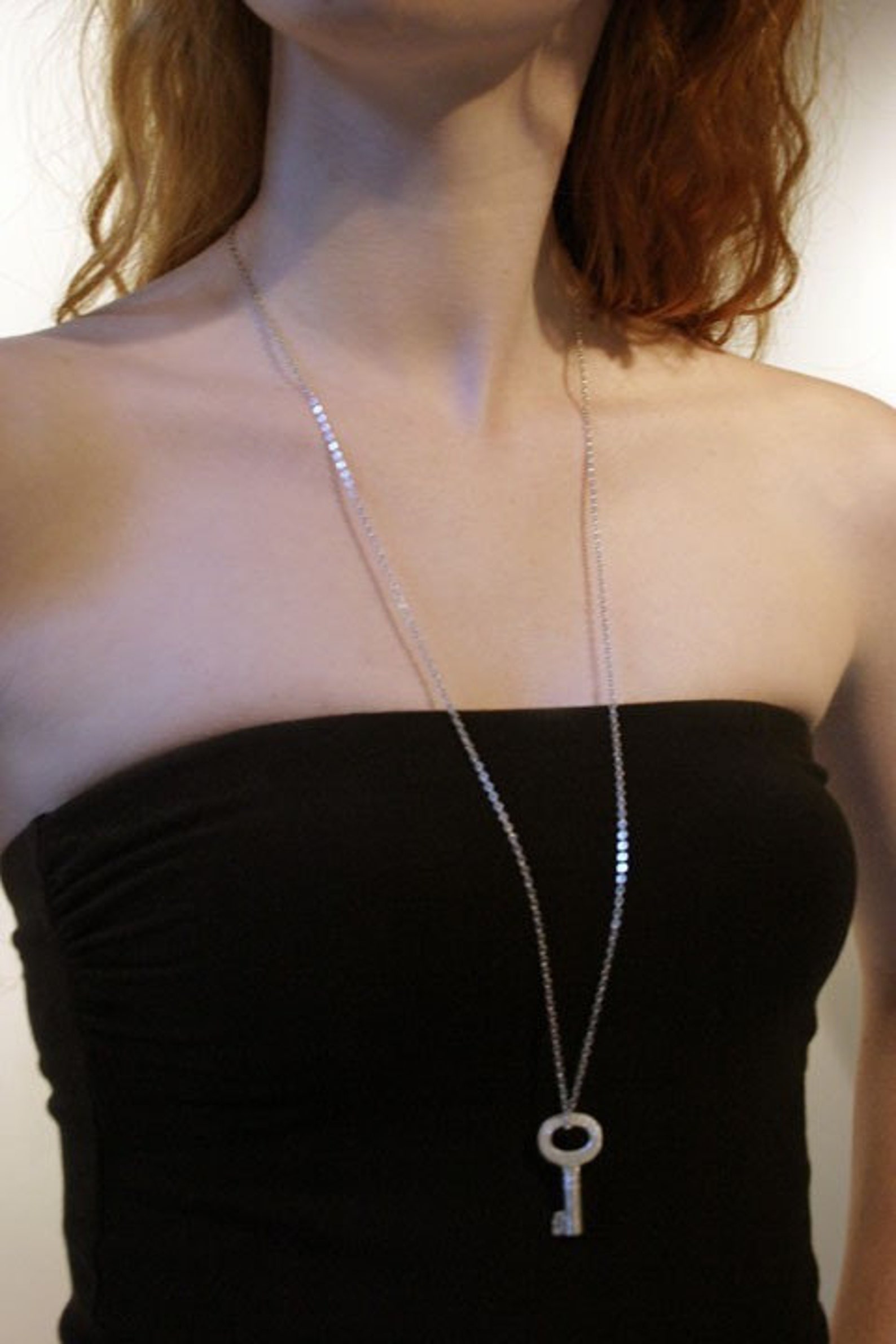 Silver Key Necklace - Etsy