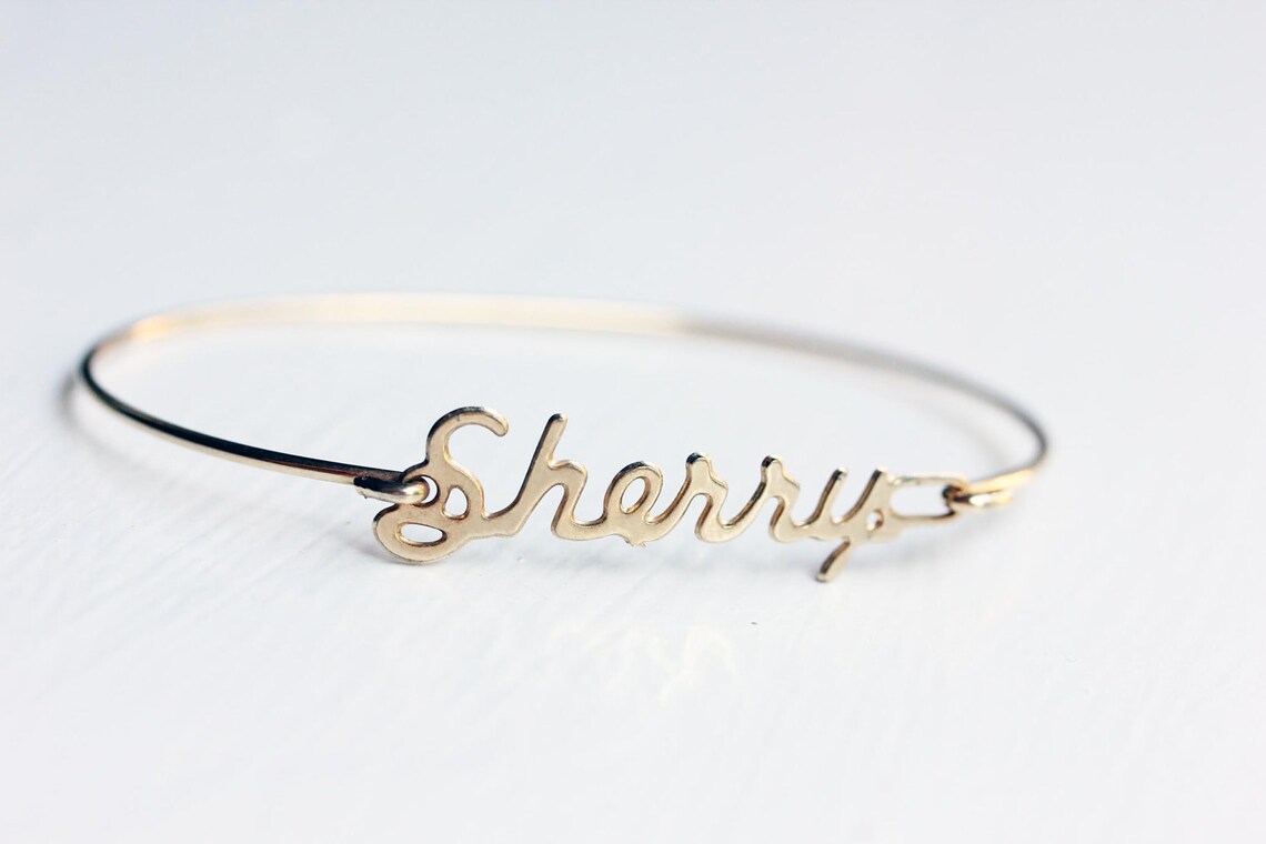 Sherry Name Bracelet Gold Name Bracelet Vintage Name | Etsy
