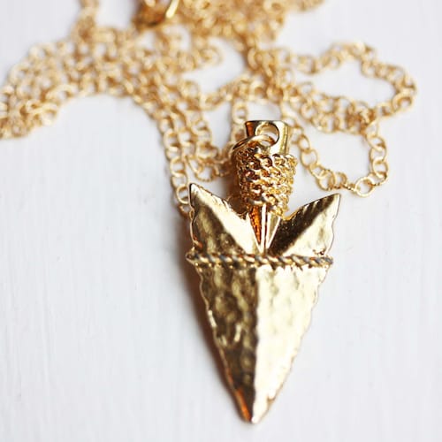 Gold Arrowhead Necklace - Etsy