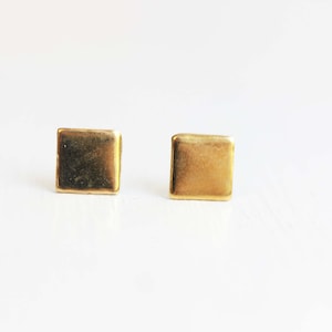 Square Studs Gold Gold Square Studs Gold Studs Geometric - Etsy