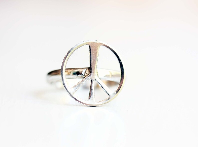 Silver Peace Ring - Etsy