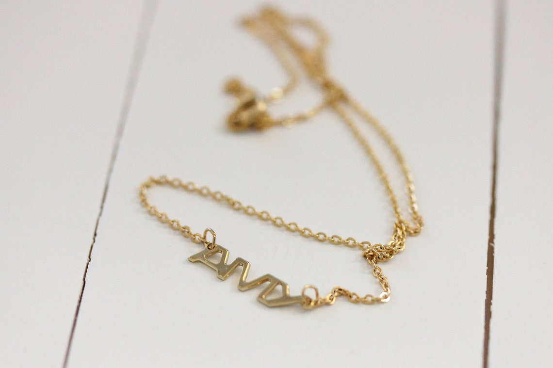 Amy Name Necklace Gold Name Necklace Vintage Name Necklace | Etsy
