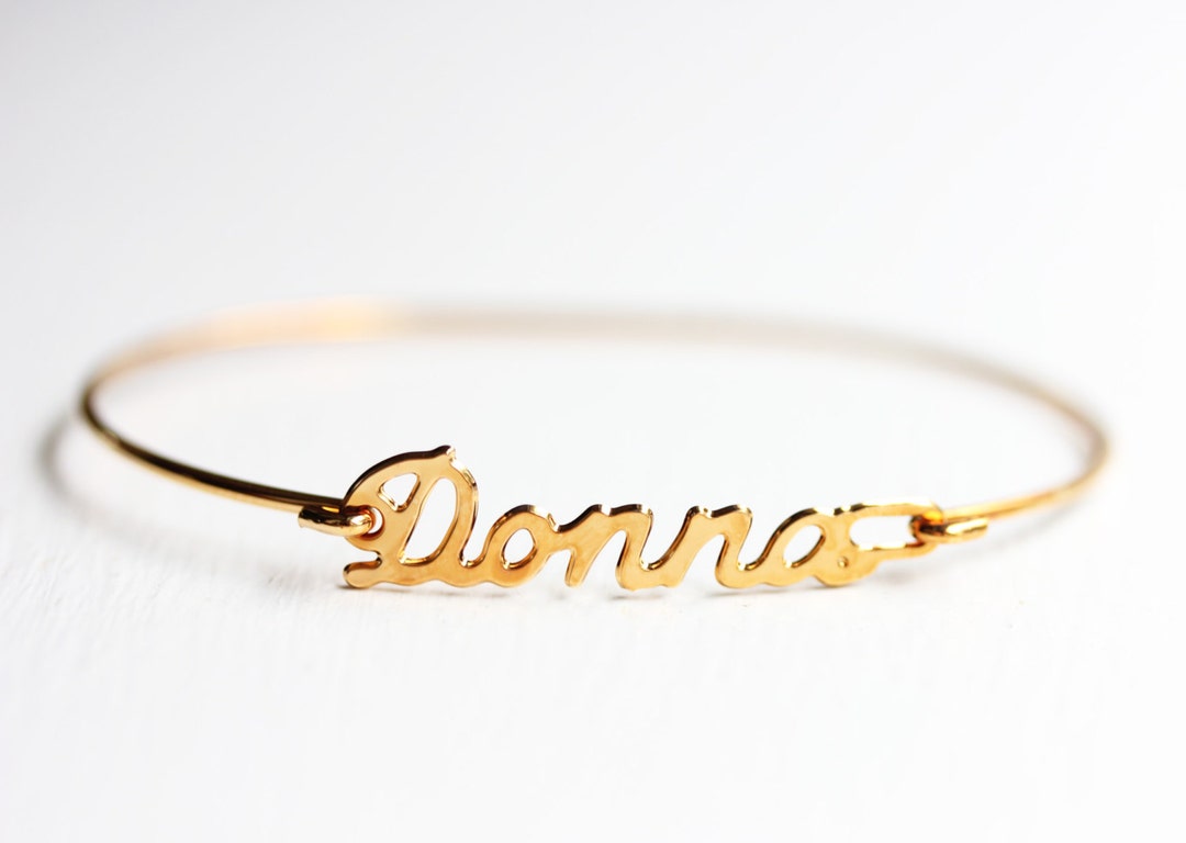 Donna Name Bracelet Gold, Name Bracelet, Vintage Name Bracelet Gold ...