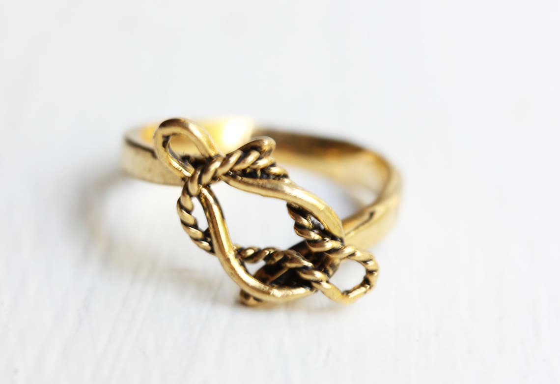 Rope Knot Ring Gold Knot Ring Knot Ring Silver Knot Ring | Etsy
