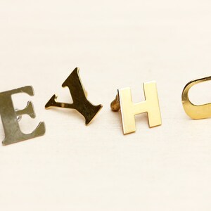 Gold Initial Pin, Initial Pin, Gold Letter Pin, Silver Initial Pin ...