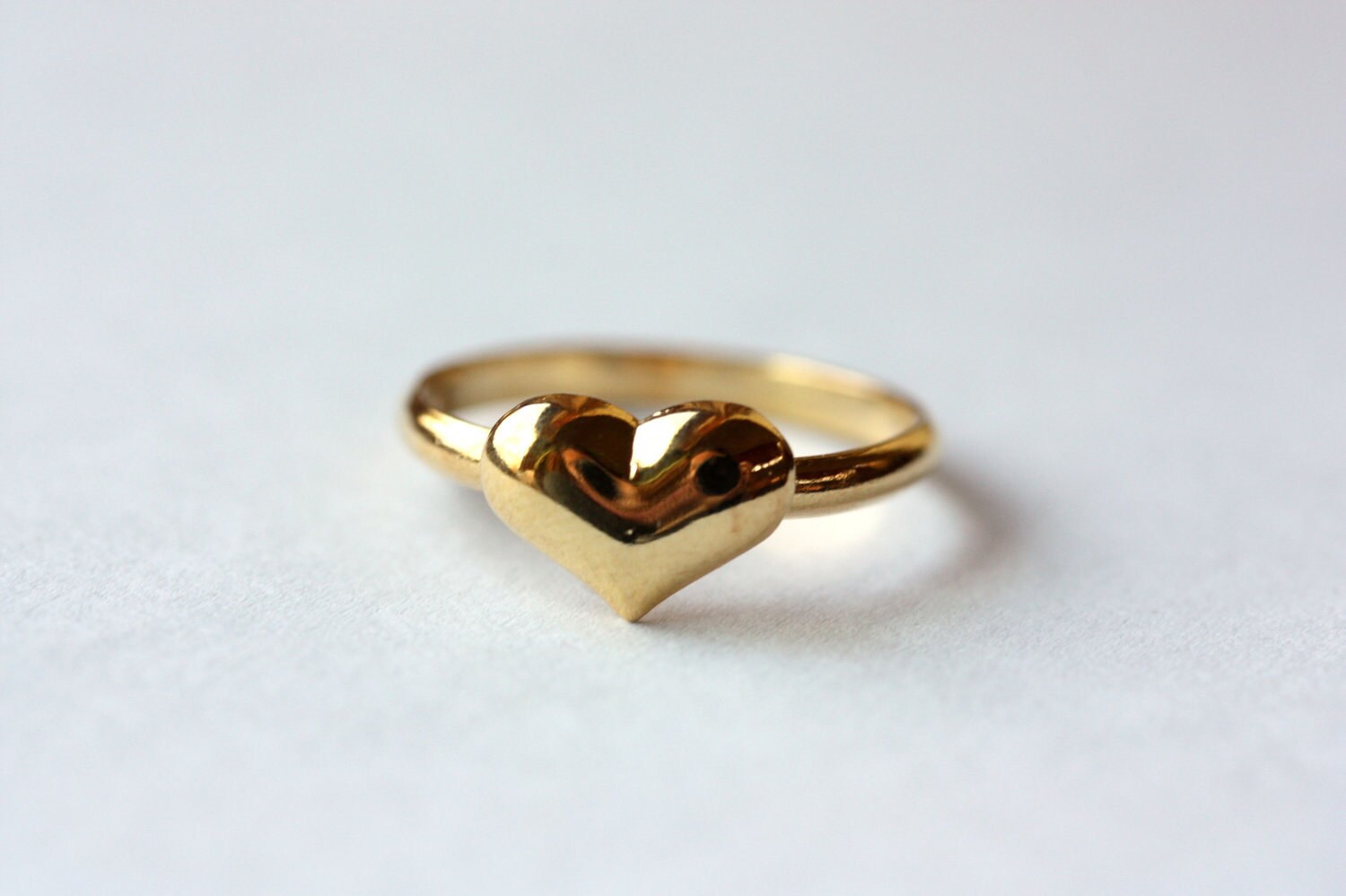 Gold Heart Ring Heart Ring Small Heart Ring Adjustable - Etsy