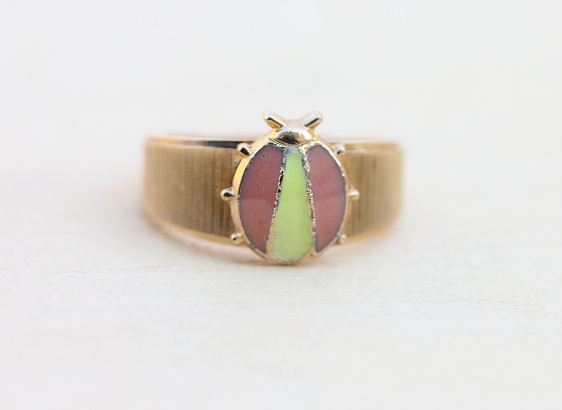 Pink Ladybug Ring Enamel Ladybug Ring Lady Bug Ring Size - Etsy