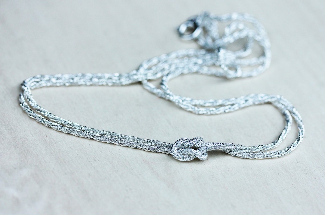 Knot Chain Necklace Silver Knot Necklace Gold Knot Necklace - Etsy