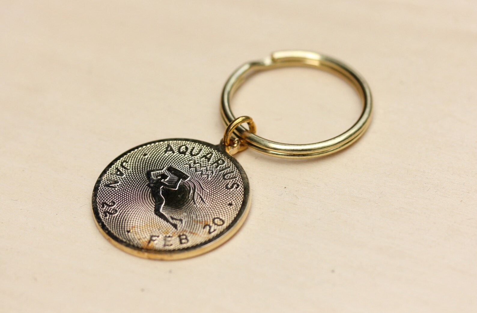 Vintage Gold Astrology Keychain Most Signs Available - Etsy