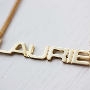 Laurie Name Necklace Gold, Name Necklace, Vintage Name Necklace Gold ...