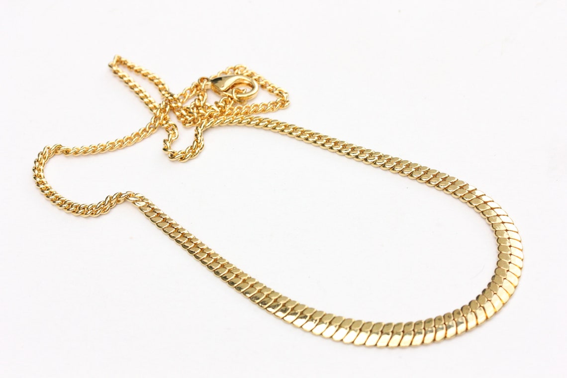 Chain Necklace Gold Chain Necklace Gold Necklace Simple | Etsy