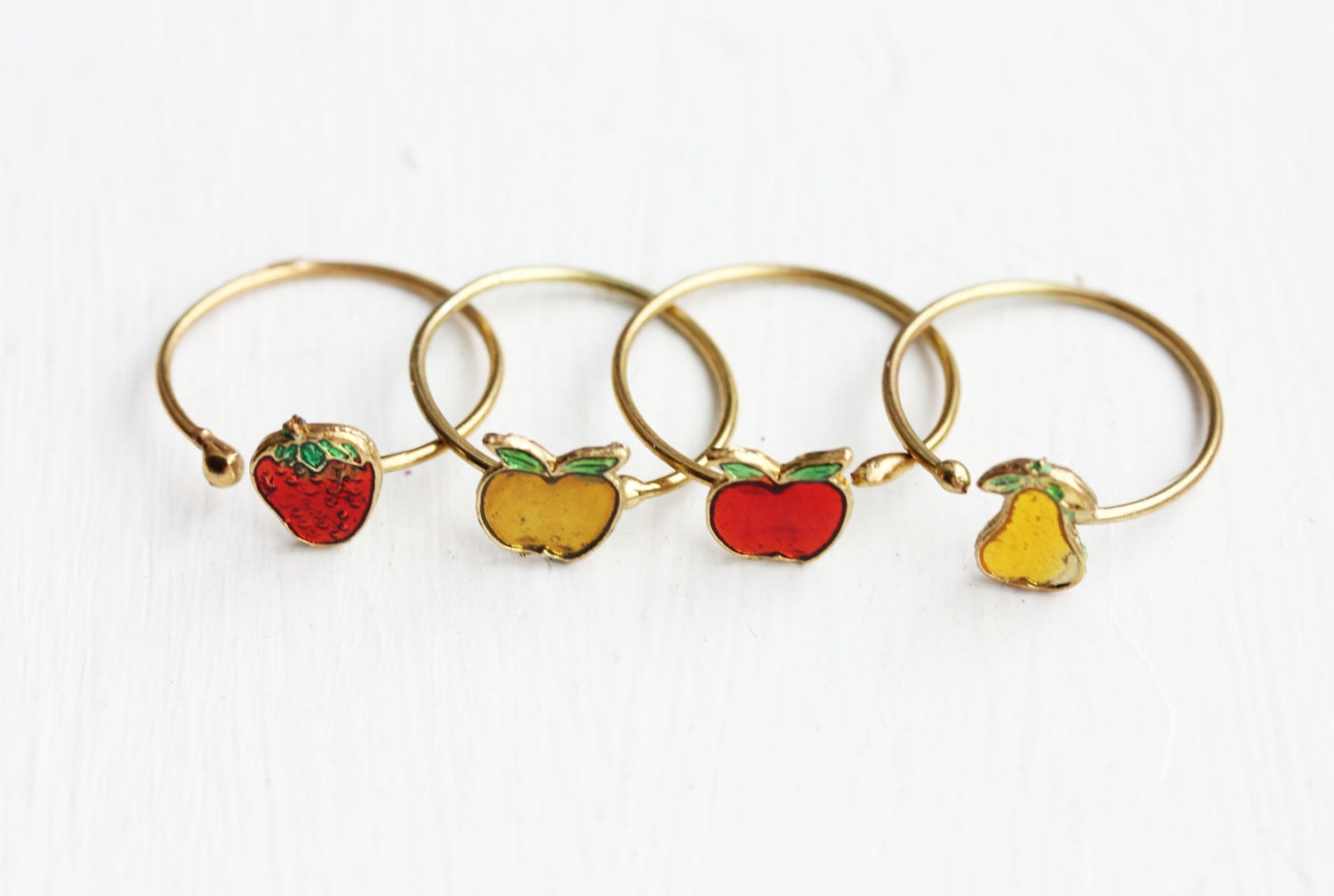 Enamel Fruit Ring Adjustable Sizes 8-9 - Etsy