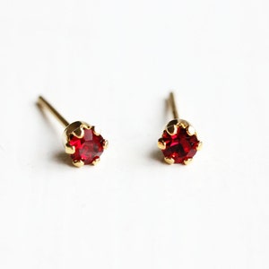 Red Crystal Studs, Crystal Studs, Red Studs, Red Stone Studs - Etsy