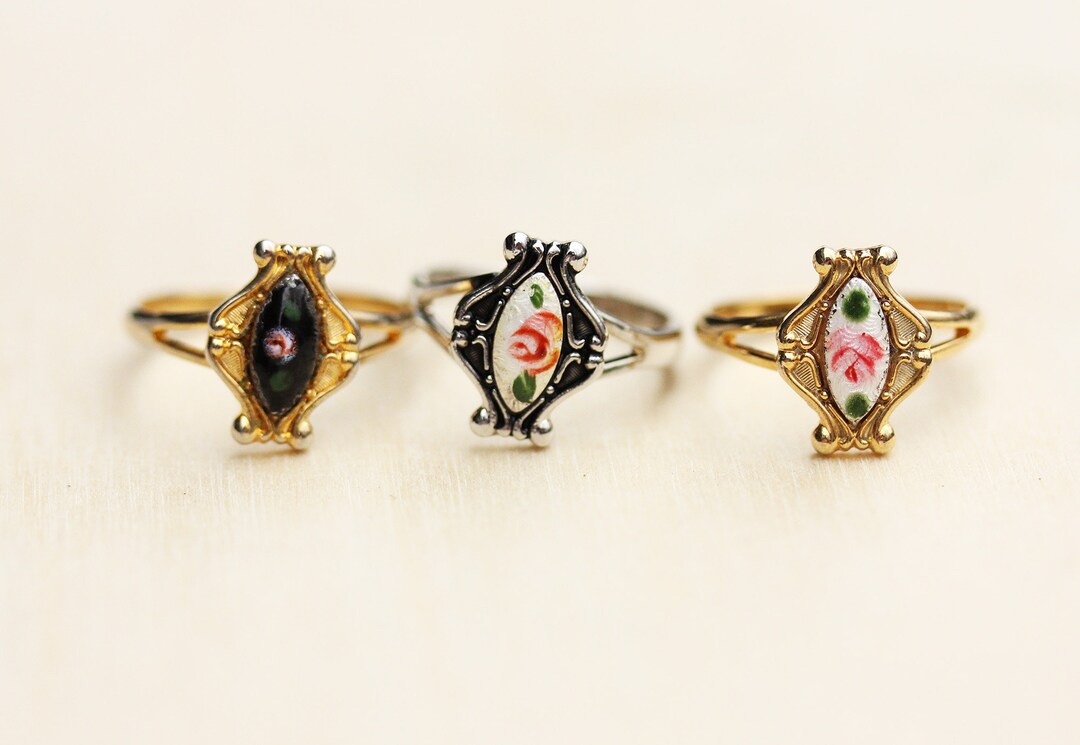 Guilloche Flower Ring, Gold Flower Ring, Silver Flower Ring, Flower ...