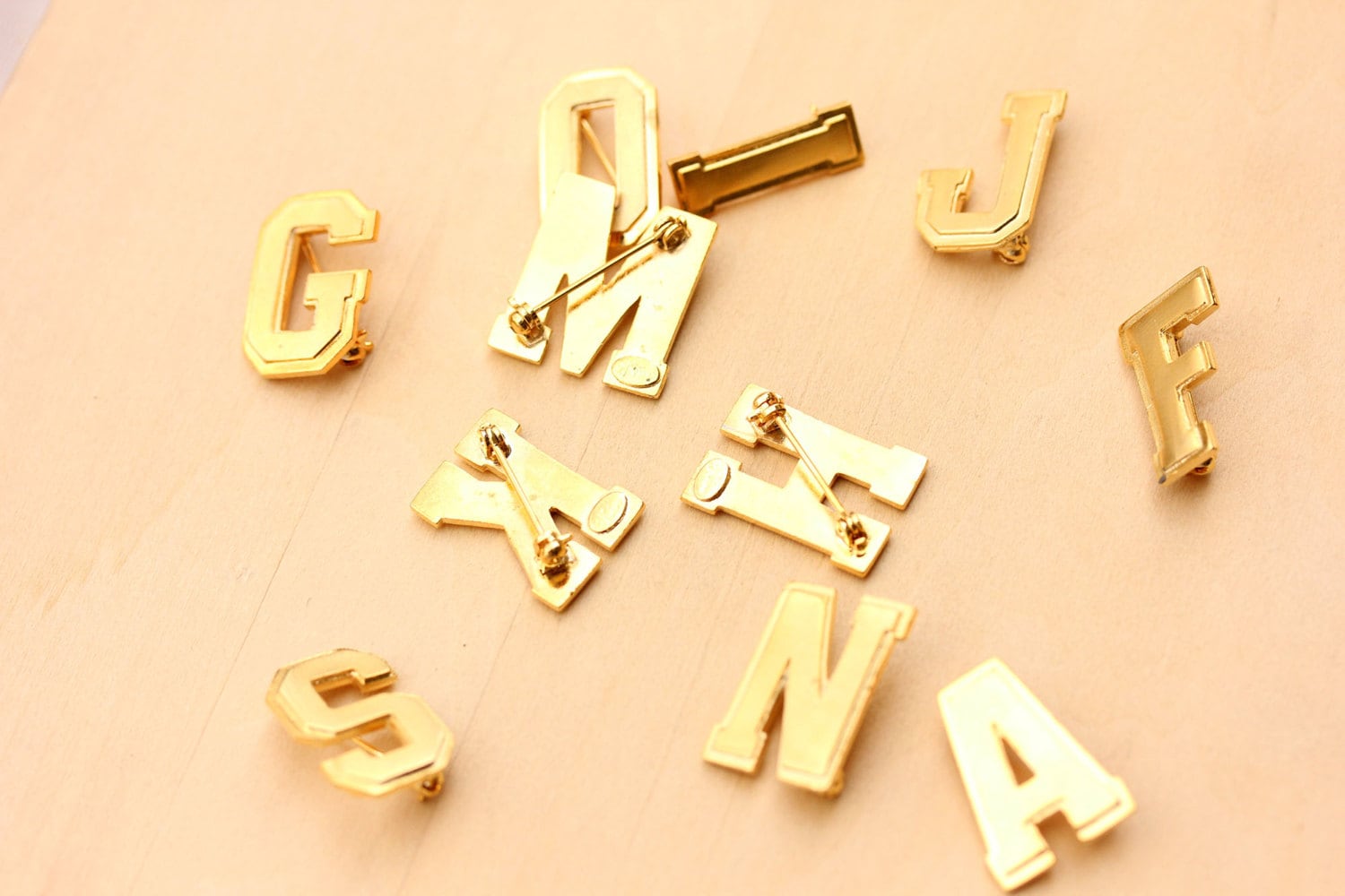 Letter Pin Gold Gold Letter Pin Gold Initial Pin Initial - Etsy