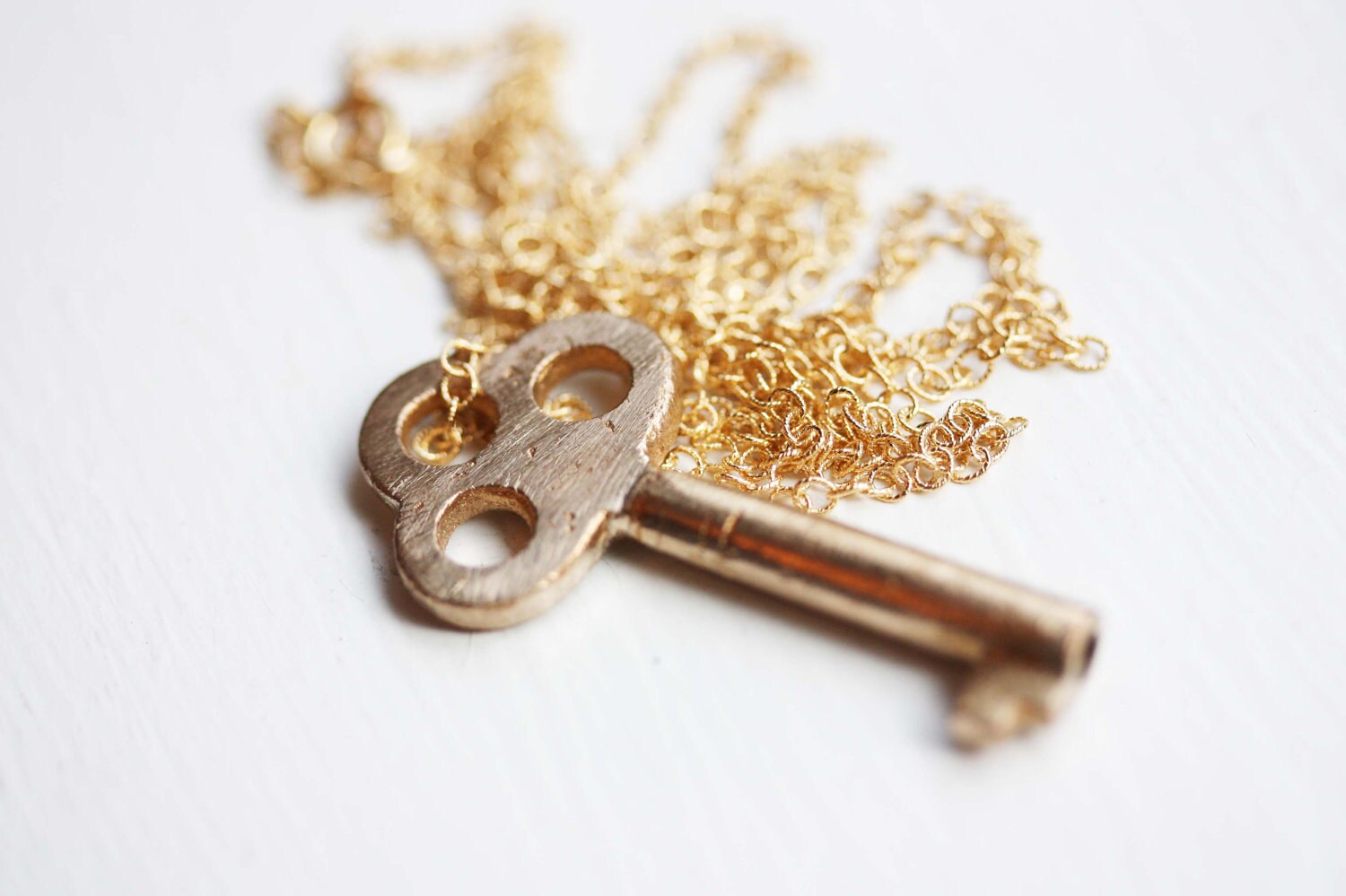 Key Necklace Gold Key Necklace Skeleton Key Necklace Brass - Etsy