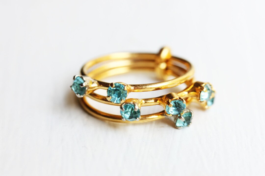 Blue Crystal Ring Crystal Ring Blue Ring Stacking Ring - Etsy