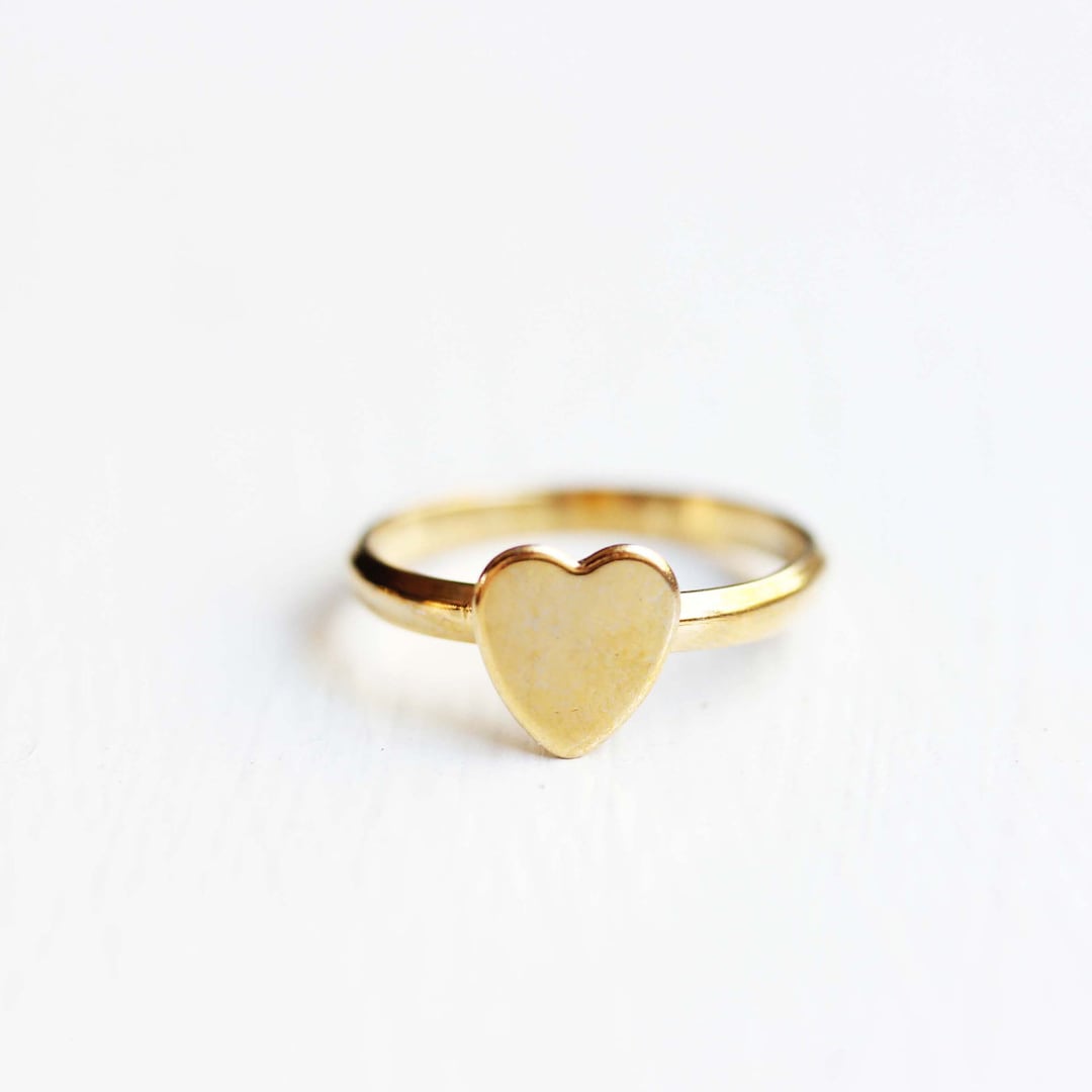 Heart Ring Gold, Gold Heart Ring, Adjustable Heart Ring, Heart Ring ...