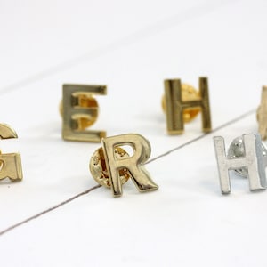 Gold Intial Pin, Initial Pin, Gold Letter Pin, Silver Initial Pin ...