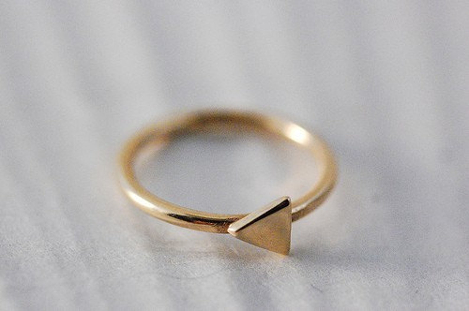 Triangle Ring Gold 14K Gold Triangle Ring Gold Triangle | Etsy