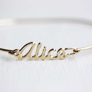 Alice Name Bracelet Gold, Name Bracelet, Vintage Name Bracelet Gold ...