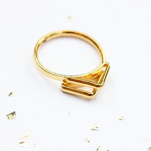 Gold Triangle Ring - Etsy