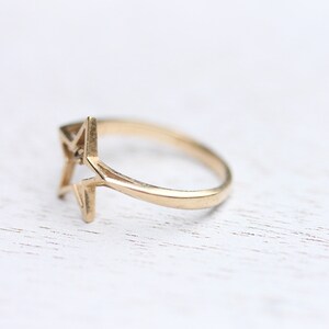 Star Ring Gold, Gold Star Ring, 14K Star Ring, Gold Diamond Ring ...