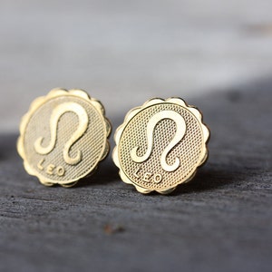Leo Astrology Studs, Leo Studs, Astrology Studs, Zodiac Studs, Round ...
