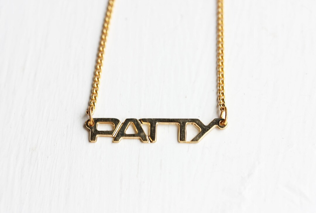 Patty Name Necklace Gold, Name Necklace, Vintage Name Necklace Gold ...