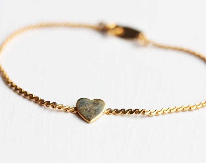 Heart Bracelet Gold Heart Bracelet Delicate Heart Bracelet - Etsy