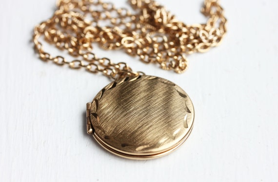 Locket Necklace Gold Long Gold Locket Necklace Gold Locket | Etsy