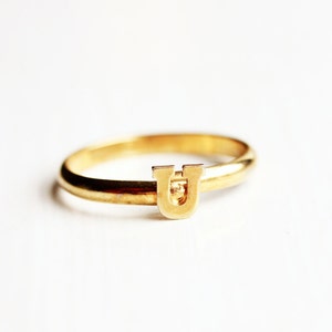 Gold Initial Band Ring - Etsy