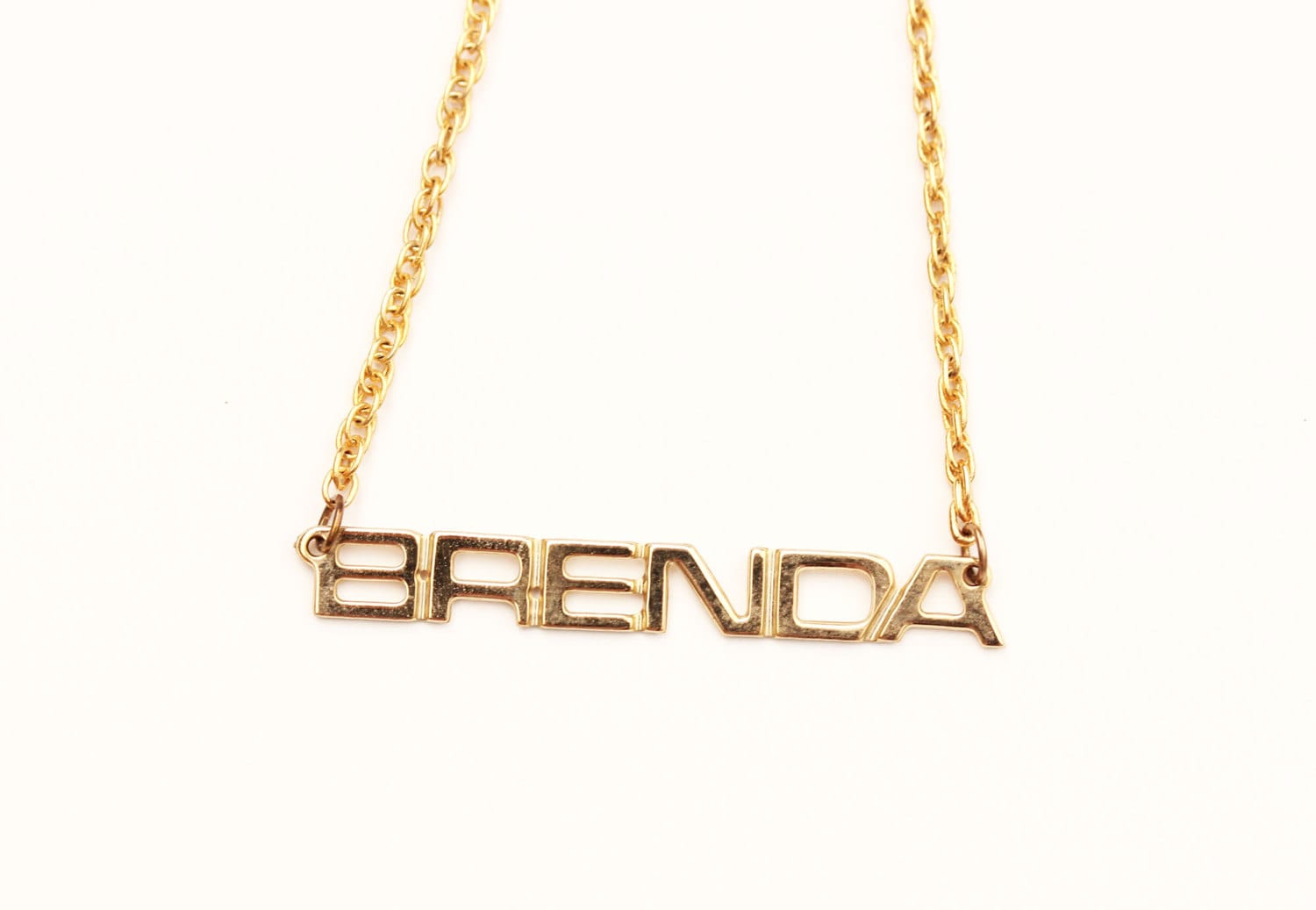 Brenda Name Necklace Gold Name Necklace Vintage Name | Etsy