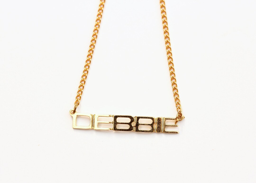 Debbie Name Necklace Gold, Name Necklace, Vintage Name Necklace Gold ...