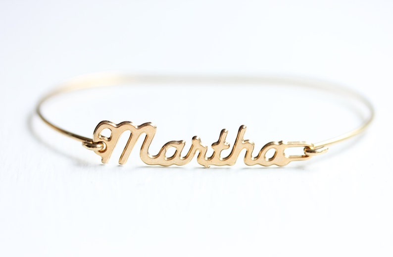 Martha Name Bracelet Gold Name Bracelet Vintage Name | Etsy
