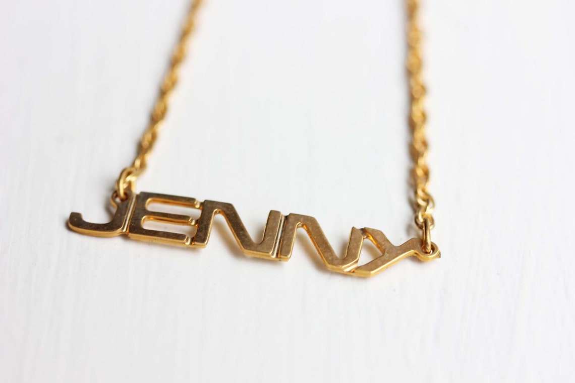 Jenny Name Necklace Jenny Name Jewelry Name Necklace Gold - Etsy